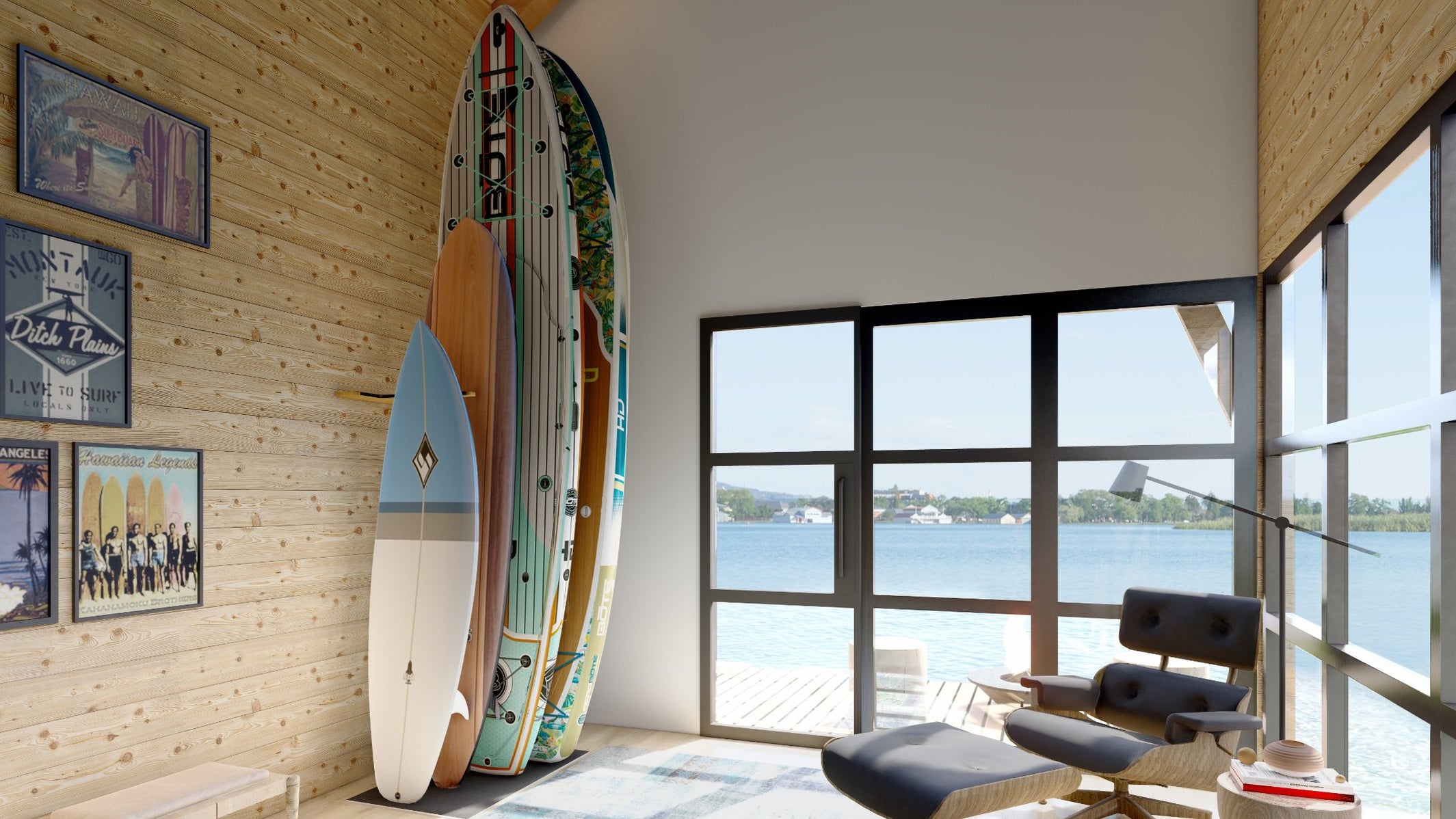 Bamboo & Birch Vertical Wall-Mount SUP Rack | Indoor & Garage Storage ...