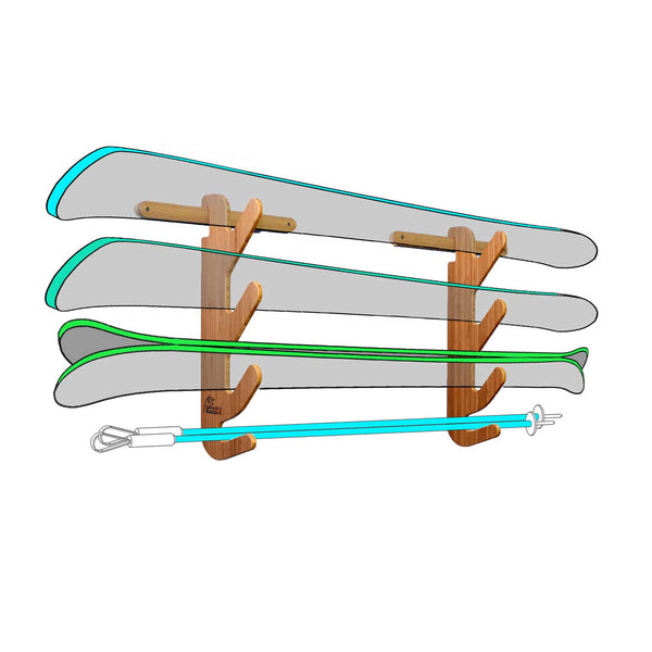 Ski Racks | Horizontal & Vertical Wall Racks - Grassracks - Bamboo ...