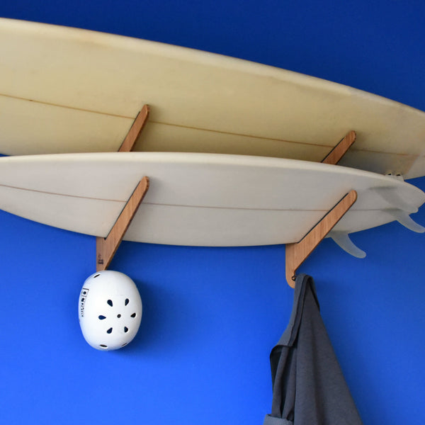 Bamboo & Birch Surfboard Rack | Horizontal Wall-Mounted Indoor and ...
