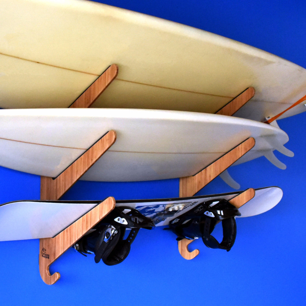 Bamboo & Birch Surfboard Rack | Horizontal Wall-Mounted Indoor and ...