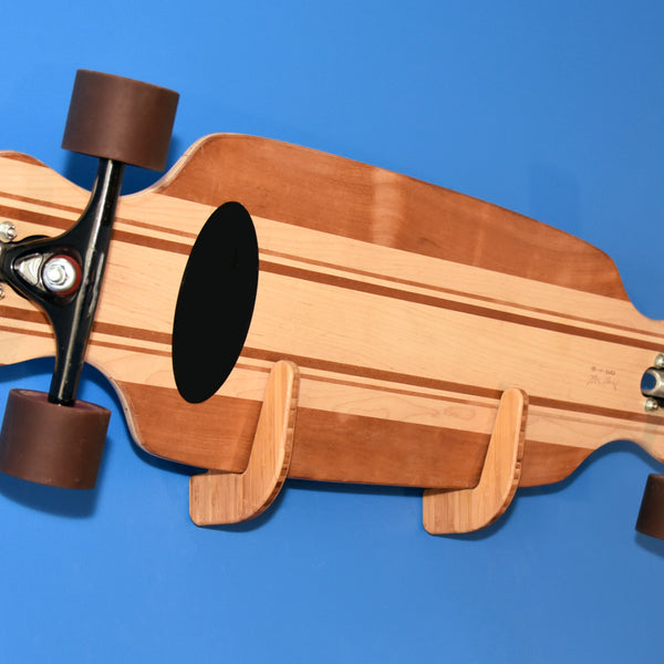 Bamboo & Birch Skateboard Deck Rack | Horizontal Wall-Mount Indoor ...