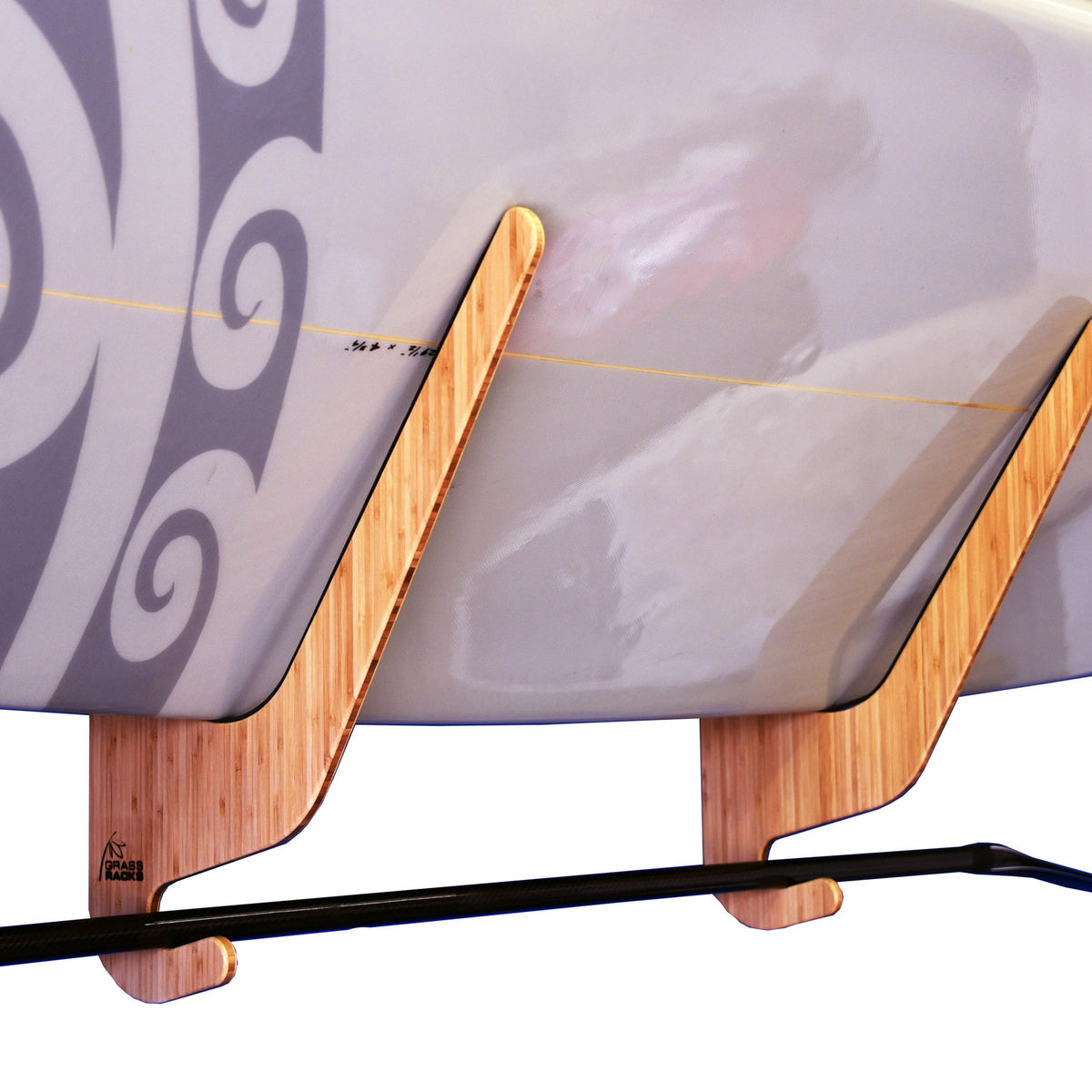 Premium Bamboo Paddleboard Rack | Wakeboard Rack | Indoor Wall-Mount ...