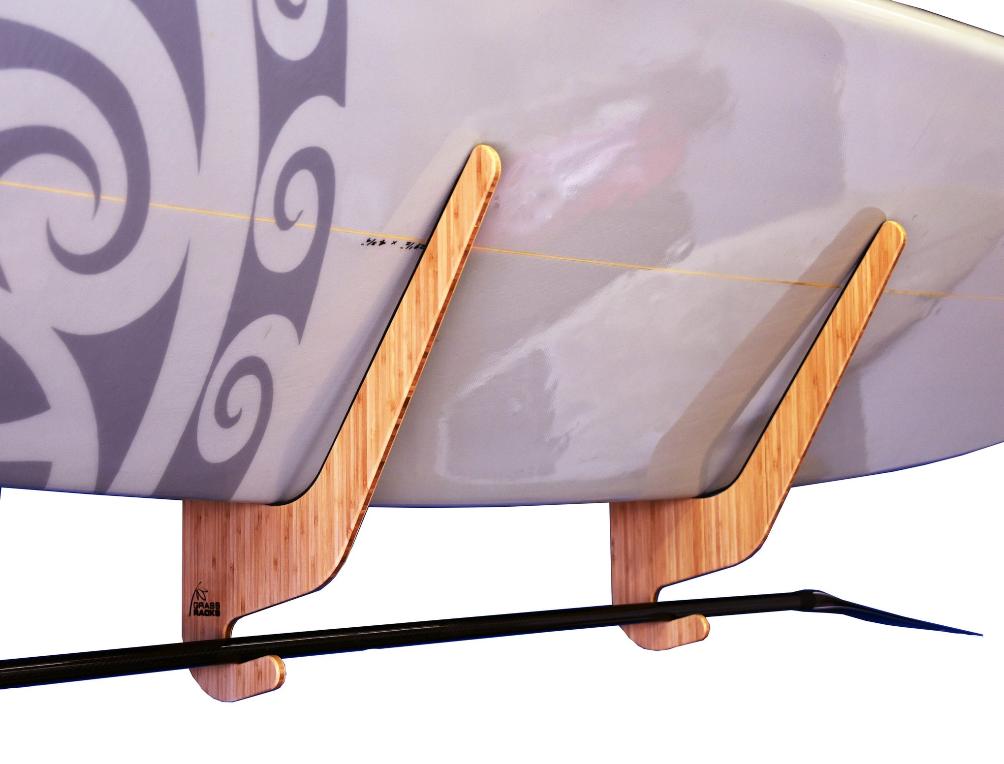 Premium Bamboo Paddleboard Rack | Wakeboard Rack | Indoor Wall-Mount ...